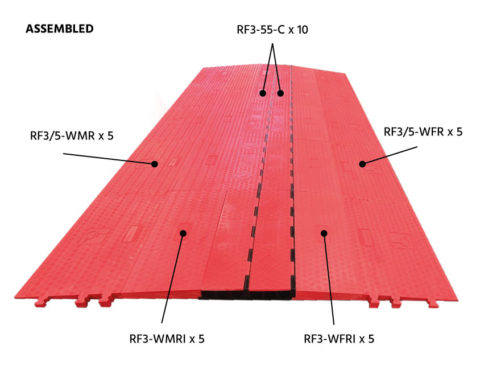 Red Floor 3 Individual Pieces | CableGuard