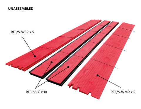 Red Floor 5 Individual Pieces | CableGuard